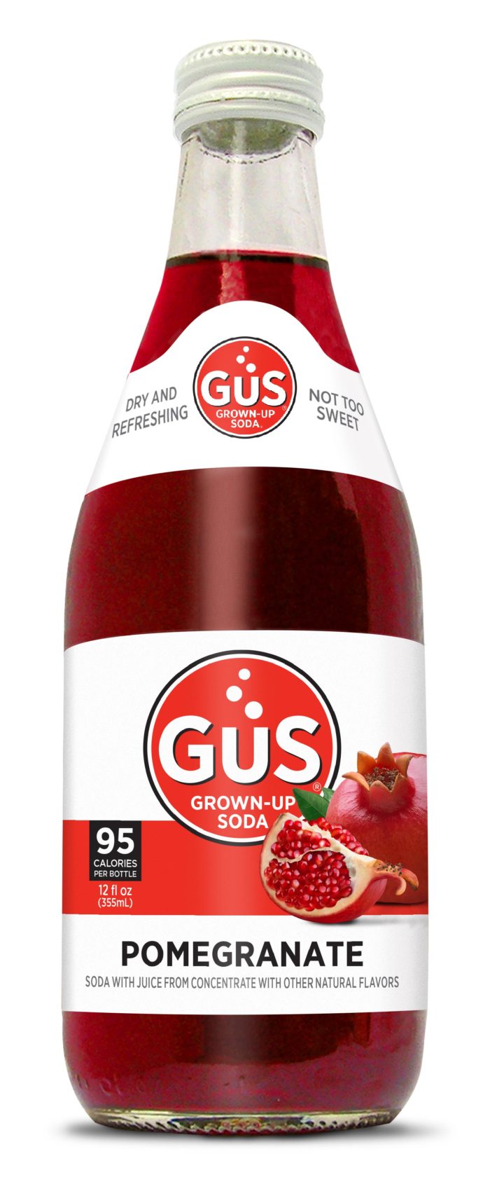 Pomegranate - GuS Soda - Less Sugar • Not Too Sweet